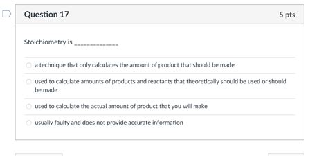 Solved Stoichiometry Is A Technique That Only Calculates The