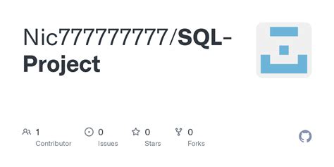 github nic777777777 sql project