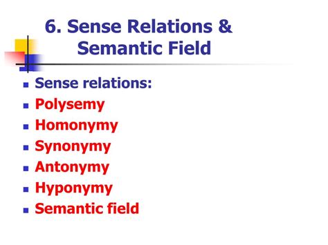 Ppt Sense Relations And Semantic Field Powerpoint Presentation Id4296909