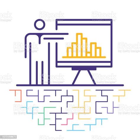비즈니스 프레 젠 테이 션 아이디어 선 아이콘 그림 테크놀로지에 대한 스톡 벡터 아트 및 기타 이미지 테크놀로지 개념 교육 Istock