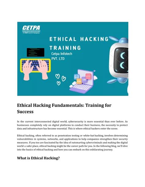 Ppt Ethical Hacking Fundamentals Training For Success Powerpoint