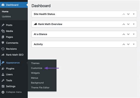 how to edit your wordpress header rank math