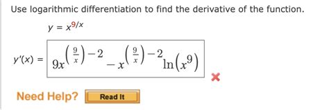 Solved Use Logarithmic Differentiation To Find The Chegg