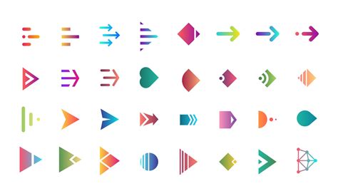 Swipe Arrow Right Gradient Button Icon Set Application And Social