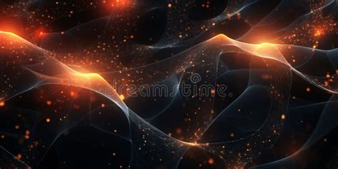 Network Connection Structure With Connecting Dots And Lines AI Generated Stock Illustration