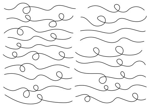 Hand Drawn Curved Line Shape Curved Line Icon Collection Vector