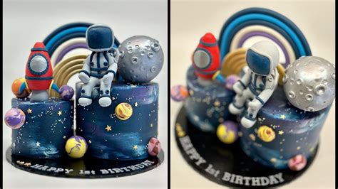 Cool Space Themed Cake Come Decorate A Space Cake With Me 🪐🚀🌙