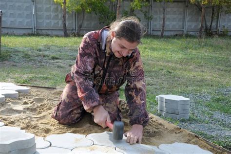 Tile Installing Stock Image Image Of Grit Work Male 44983825