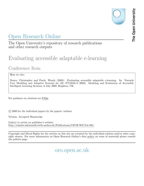 pdf evaluating accessible adaptable e learning