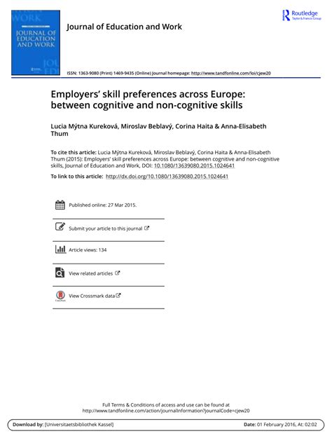 pdf employers skill preferences across europe between cognitive and