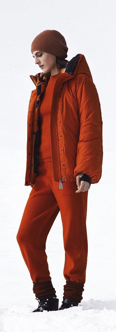 Hermes Orange And Black Ski Outfit Hermes Puffer Jacket Apres Ski
