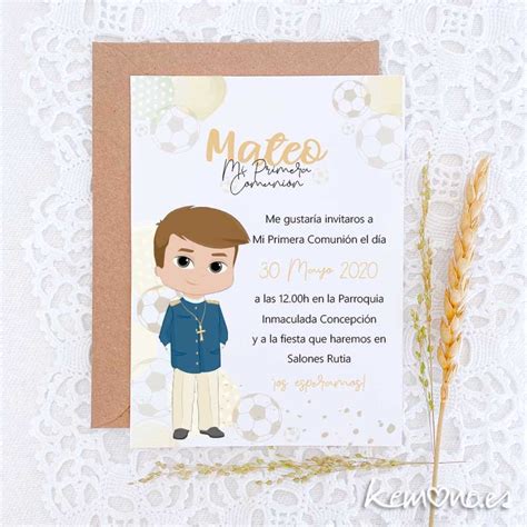 Invitación Comunión Niño Futbolista