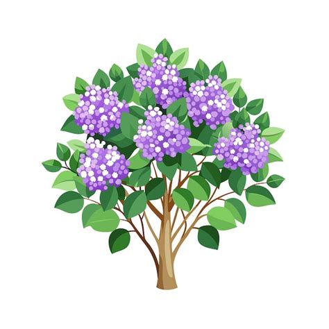 Premium Vector Beautiful Flowers Tree And Bush Flat Style Vector