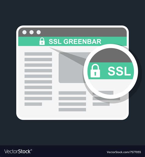 Secure Online Payment Icon Ssl Green Bar Vector Image