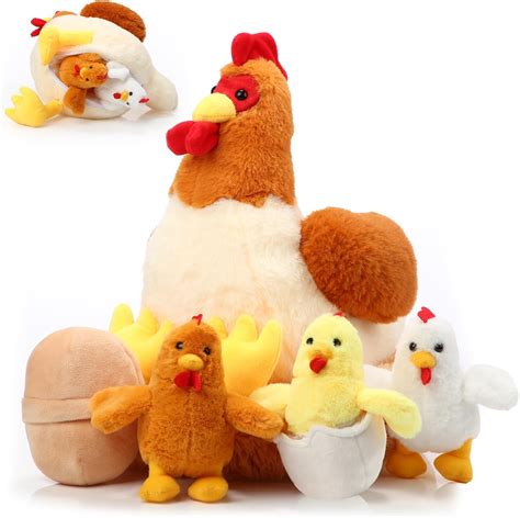 Skylety 25 Cm Plüsch Ei Huhn Mit Bauch Mit Reißverschluss Hühnernest