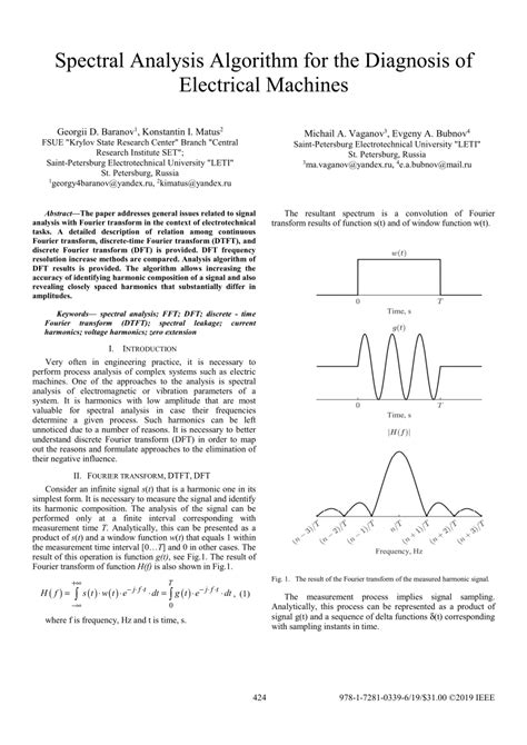 Pdf Spectral Analysis Algorithm For The Diagnosis Of Electrical Machines