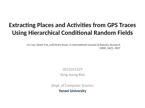 pptx extracting places and activities from gps traces using