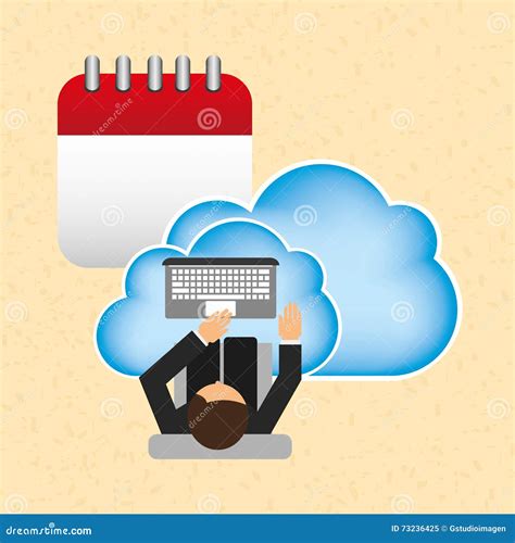 Cloud Computing Design Stock Illustration Illustration Of Figure 73236425