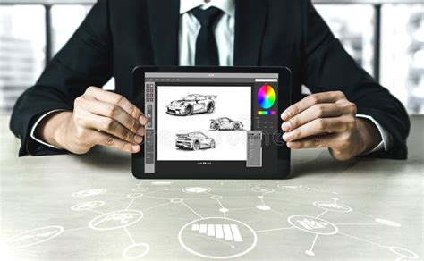 Electric Car Design Software On Computer Screen Show Simulation