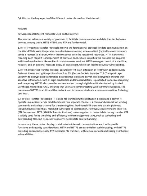 Computer Application Management Assignment Q4 Pdf File Transfer Protocol Transport Layer