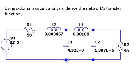 Solved Using S Domain Circuit Analysis Derive The Network S Chegg