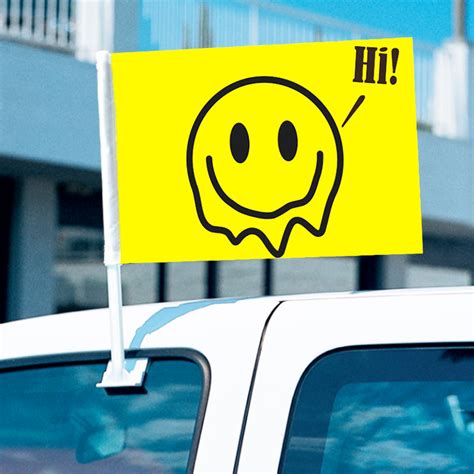 Editable Emoji Car Flag Funny Personalized T Flag Menu