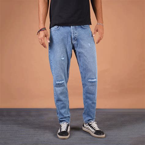 عرض قطعتين بنطلون جينز كاتينج لون ازرق فاتح لون رمادي غامق دكانك