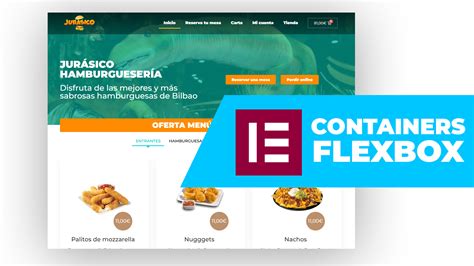 maquetación de portada con containers flexbox en elementor la