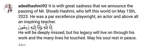 Veteran Actor And Playwright Shoaib Hashmi Passes Away Reviewit Pk