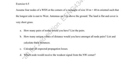 Solved Exercise 6 5 Assume Four Nodes Of A Wsn At The
