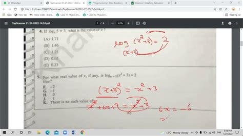 Logarithm Act Sat And Est Math Arabic Questions Youtube