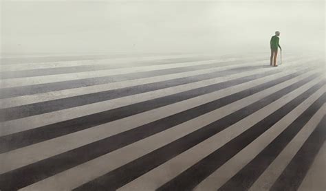 노인 혼자 도시에서 초현실적 인 그림 외로운 외로움과 생활 개념 개념 작품 노인에 대한 스톡 벡터 아트 및 기타 이미지 노인 고독 부정적인 감정 표현 노인 남자