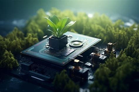 Premium Ai Image Closeup Motherboard Pc Chip Computer Board Component Microchip Cpu Circuit