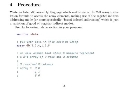 Solved Procedure Write An Intel X Assembly Language Chegg