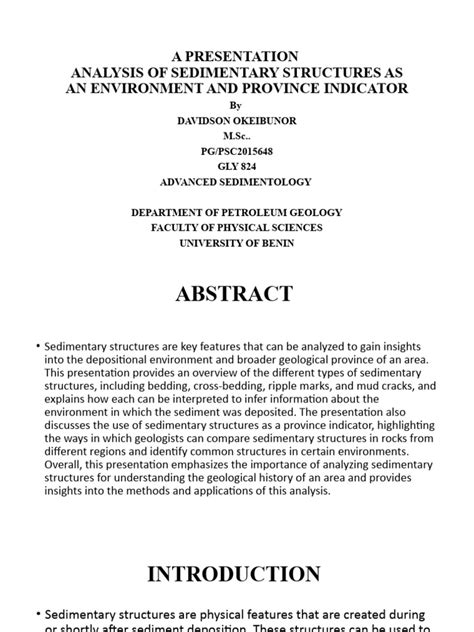 Analysis Of Sedimentary Structures As An Environment And Province Indicator Pdf Sedimentary