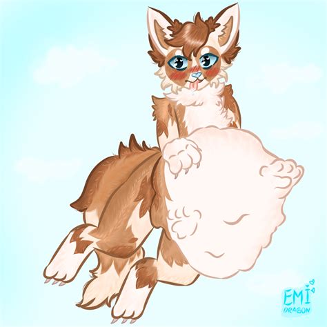 Rule 34 Anthro Belly Big Big Belly Blue Eyes Commission Cute Ears Up Eating Emiliadragon Furry