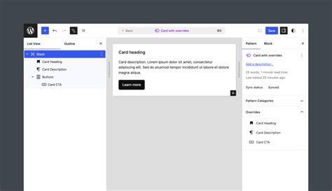 An Introduction To Overrides In Synced Patterns Wordpress Developer Blog