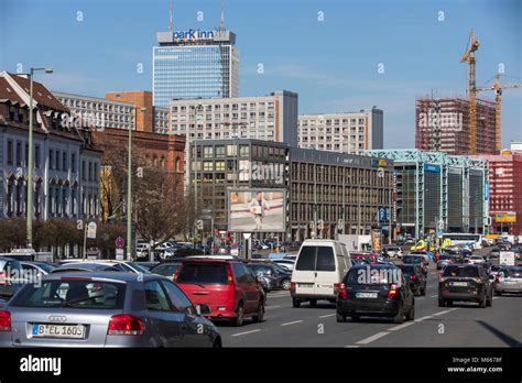 Berlin Downtown Traffic On The MŸhlendamm In Berlin Mitte Bundesstra