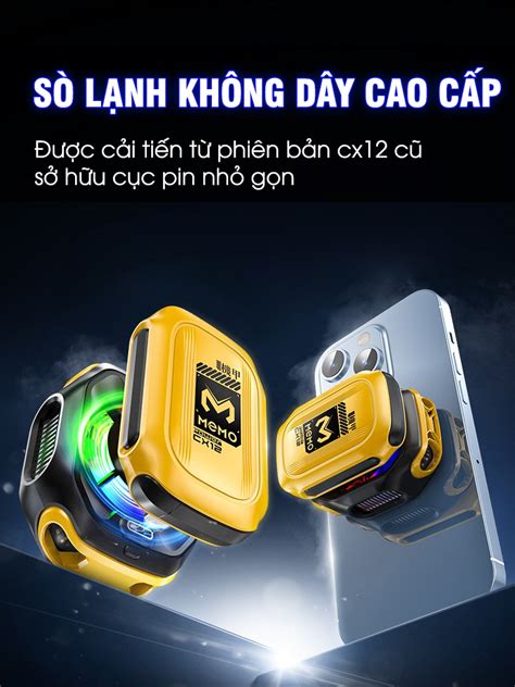Sò Lạnh Tản Nhiệt Memo Cx12 Pro 2025 Sử Dụng Pin Làm Lạnh Sâu 2 Chế độ Ai đèn Led Màn Hình Tăng