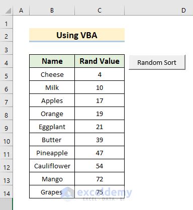 How To Perform Random Sort In Excel Easy Methods