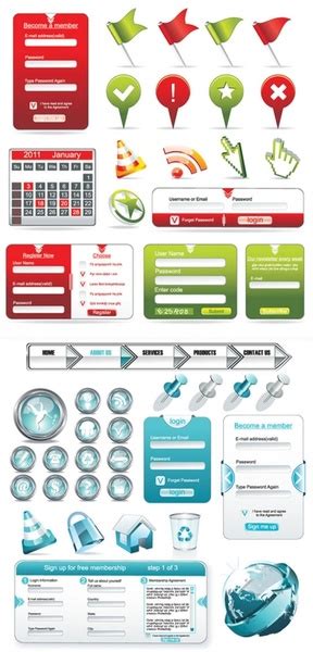 Web Design Elements Vector Used Vectors Graphic Art Designs In Editable