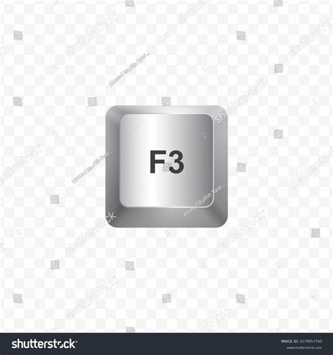 Keyboard Button Vector Illustration Shortcut F3 Stock Vector Royalty