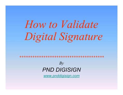 How To Validate Digital Signature On Pdf Document Pdf