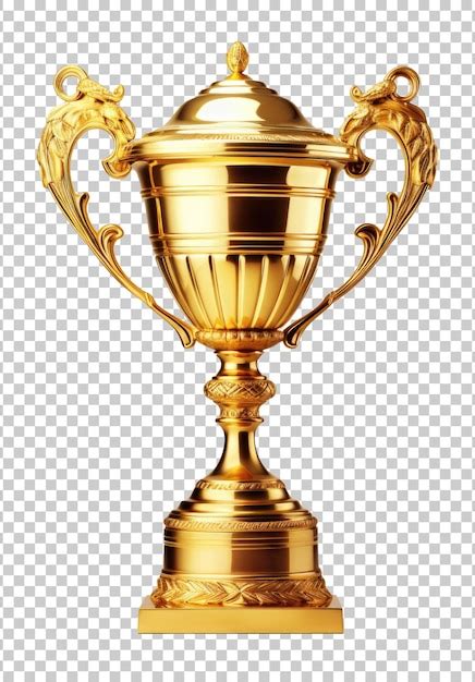 투명 한 배경에 고립 된 금 트로피 프리미엄 Psd 파일