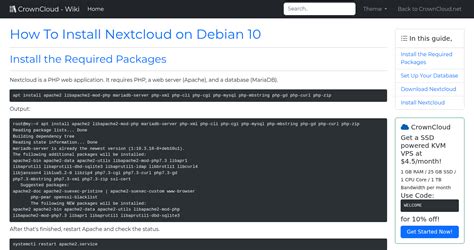 Crowncloud Wiki How To Install Nextcloud On Debian 10