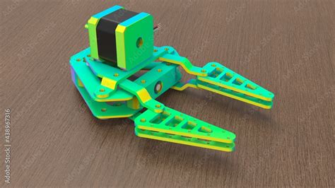 3d Rendering Finite Element Analysis Of A Robotic Gripper Stock