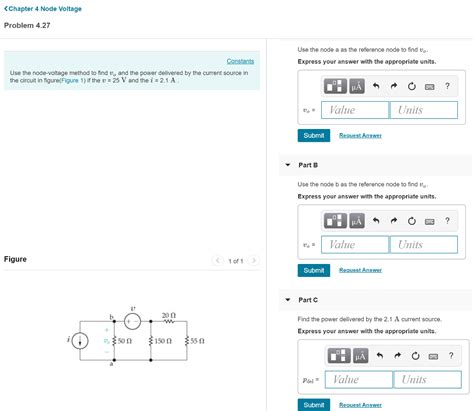 solved chapter 4 node voltage problem 4 27 use the node a as