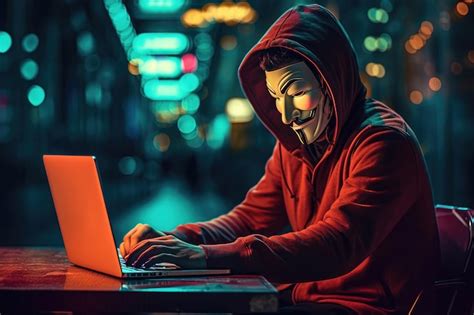 Premium Ai Image Anonymous Hacker Typing On Computer Laptop Hacking