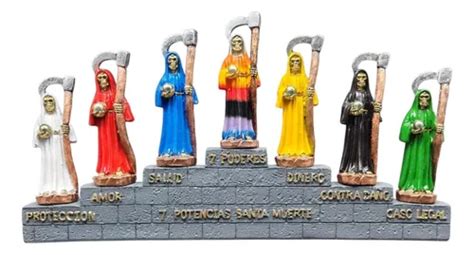 Las Siete Potencias De La Santa Muerte 17cm Multicolor Mercadolibre