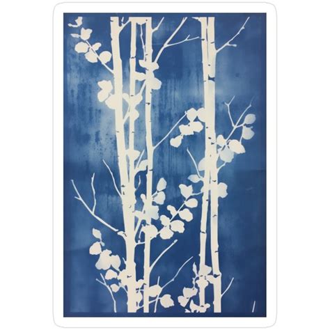 Birch Pattern Cyanotype Sticker For Sale By Metapaleta In 2025